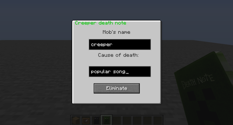 Mine Death Note | MCreator